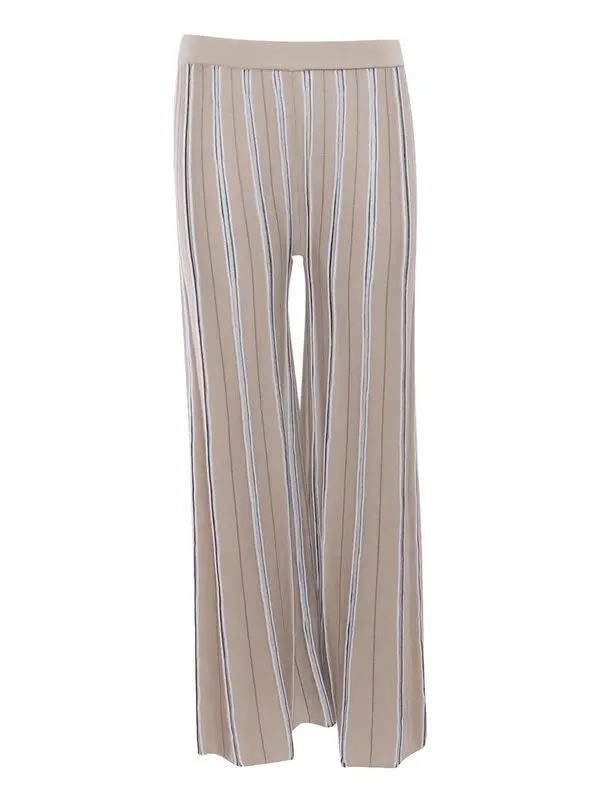 KANGRA Jacquard Palazzo Trousers - Beige