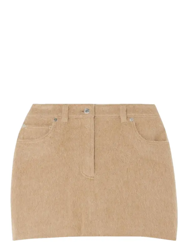 Helmut Lang Wool-blend Mini Skirt - Sand