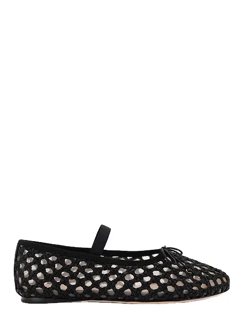 LOEFFLER RANDALL Leonie Crochet Flat - Black