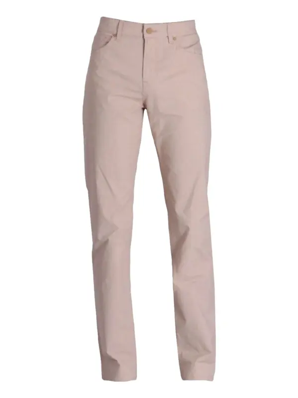 Hugo Boss Cotton Blend Straight Leg Trousers - Neutrals