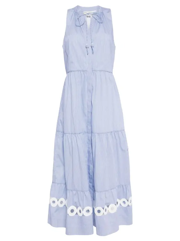 Sachin & Babi Positano Pinstripe Midi Dress - Blue