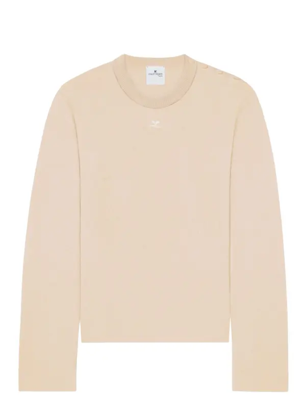 COURREGES Shoulder Snaps Sweater - Neutrals