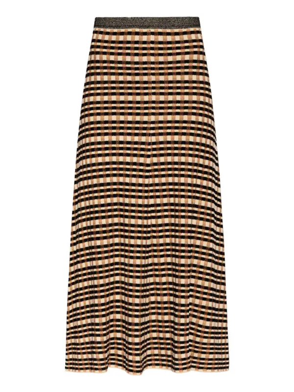 Ulla Johnson Amal Checked Jacquard Skirt - Orange