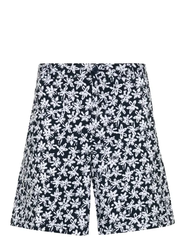 Hugo Boss Karlos Floral-print Chino Shorts - Blue