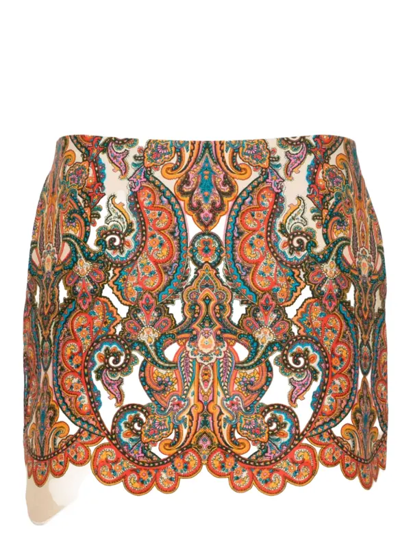 Zimmermann Ottie Scallop Mini Skirt - Neutrals
