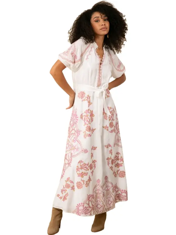 Hale Bob Wynter Embroidered Dress - White