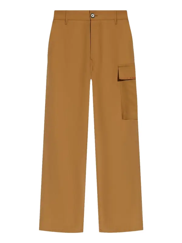 Marni Logo-embroidered Cargo Trousers - Neutrals