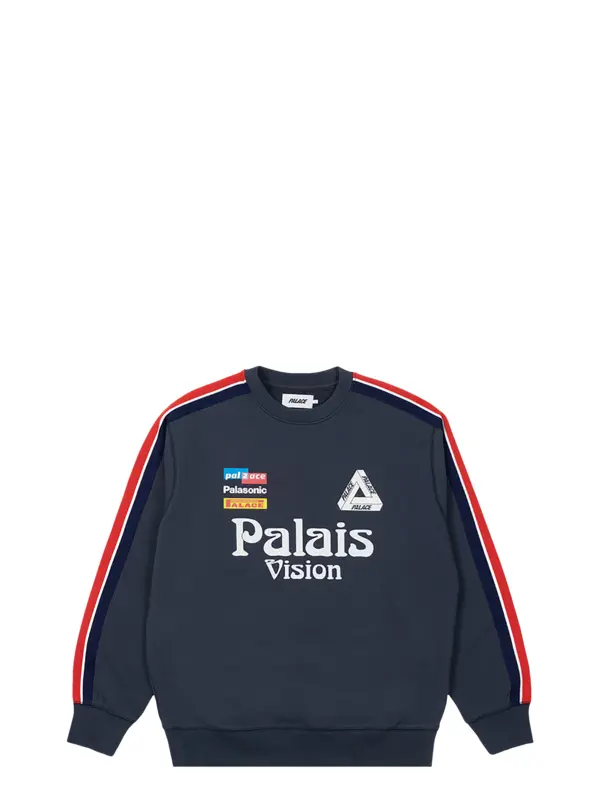PALACE Flag Stripe Crewneck - Blue