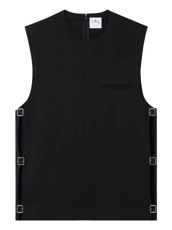 COURREGES Buckle-detail Wool Top - Black