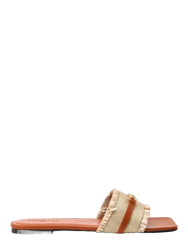 Versace Medusa Woven Slides - Neutrals