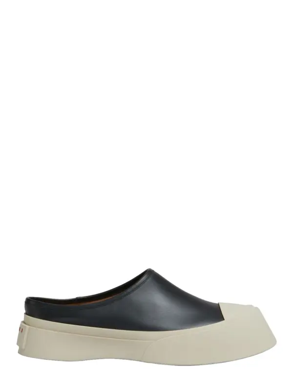 Marni Mary Jane Leather Slippers - Black