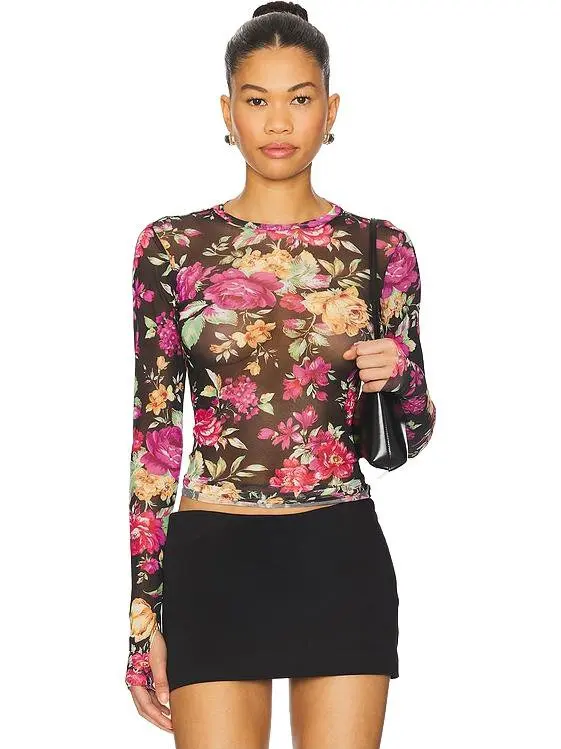 AFRM Kaylee Floral Polka Dot Top - Dusted Floral