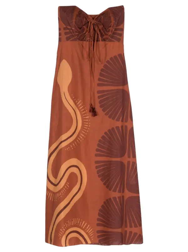 Johanna Ortiz Mother Of All Waters Maxi Dress - Brown