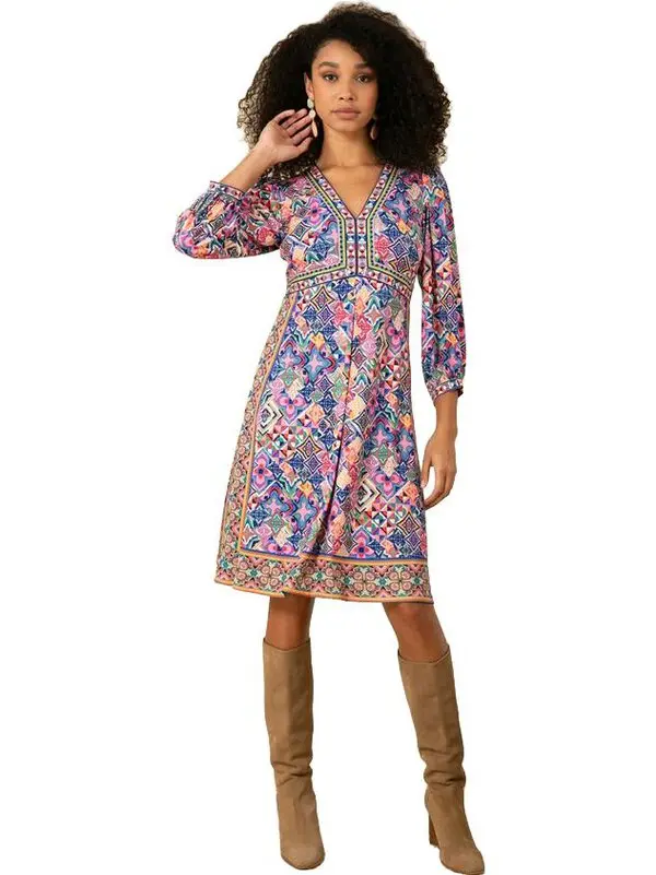 Hale Bob Gracelynn Long Jersey Dress - Multicolor