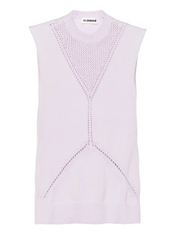 JIL SANDER Sleeveless Knitted Top - Purple