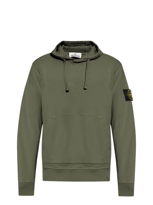 Stone Island Compass Badge Cotton Hoodie - Green
