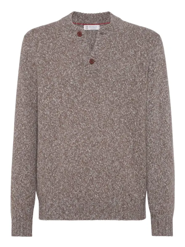 Brunello Cucinelli Mélange Long-sleeved Jumper - Brown