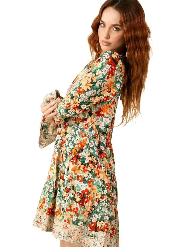 Hale Bob Alaya Embroidered Dress - Green