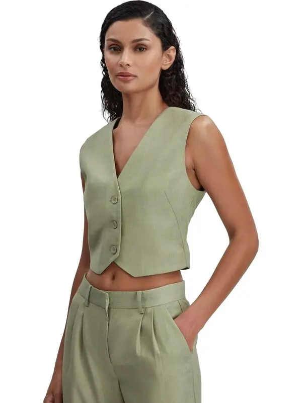 Significant Other Leighton Waistcoat - Sage
