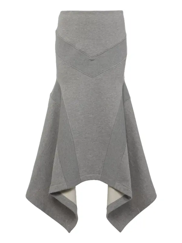 Attico Cotton Midi Skirt - Grey