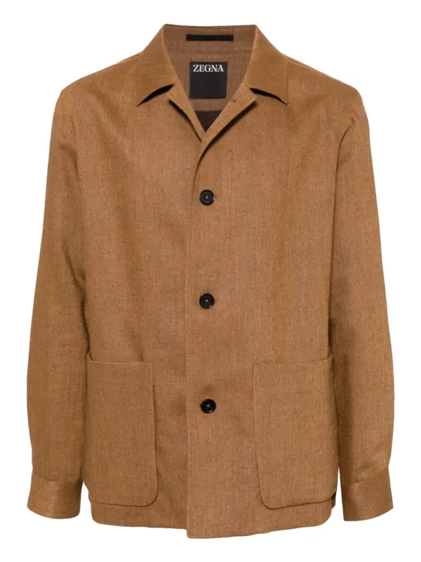Zegna Patch-pocket Button-fastening Jacket - Brown