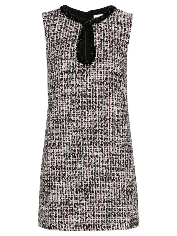 SELF-PORTRAIT Boucle Embellished Mini Dress - Black