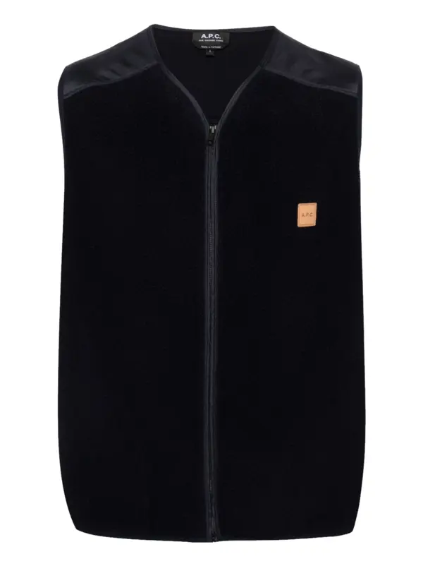 A.p.c. Logo-patch Fleece Vest - Blue