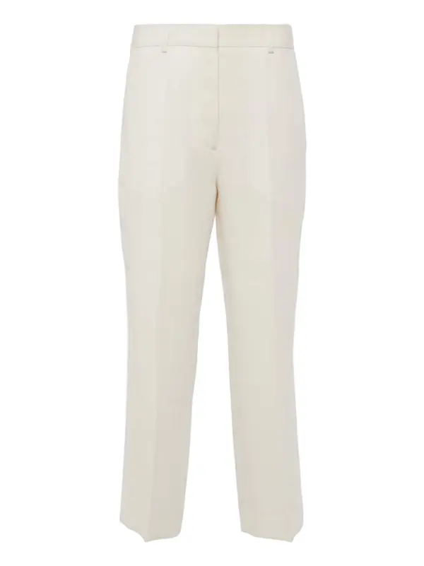 TOTÊME High-rise Cropped Straight Pants - White