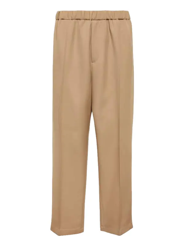 JIL SANDER Wool Gabardine Tapered Trousers - Beige