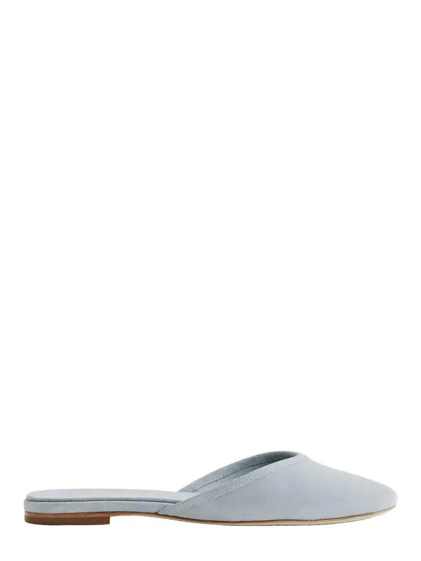 REFORMATION Melly Flat Mule - Mist Suede