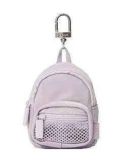 Pink Zip Pouch Keychain Charm - Purple