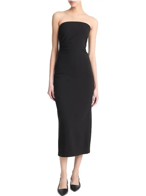 Vince Strapless Draped Dress - Black