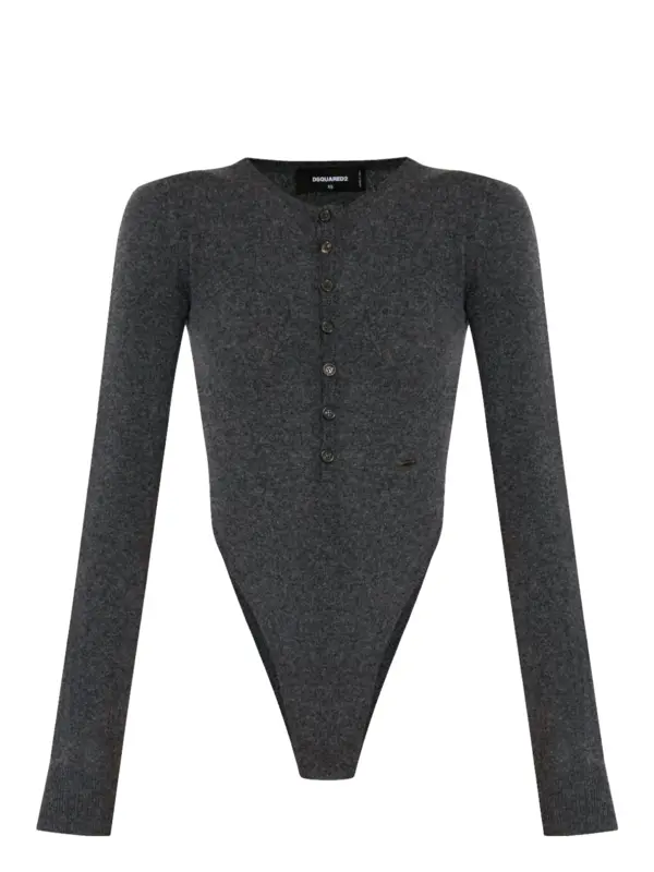 Dsquared2 Button-up Knit Bodysuit - Grey