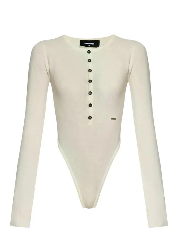 Dsquared2 Button-up Knitted Bodysuit - White