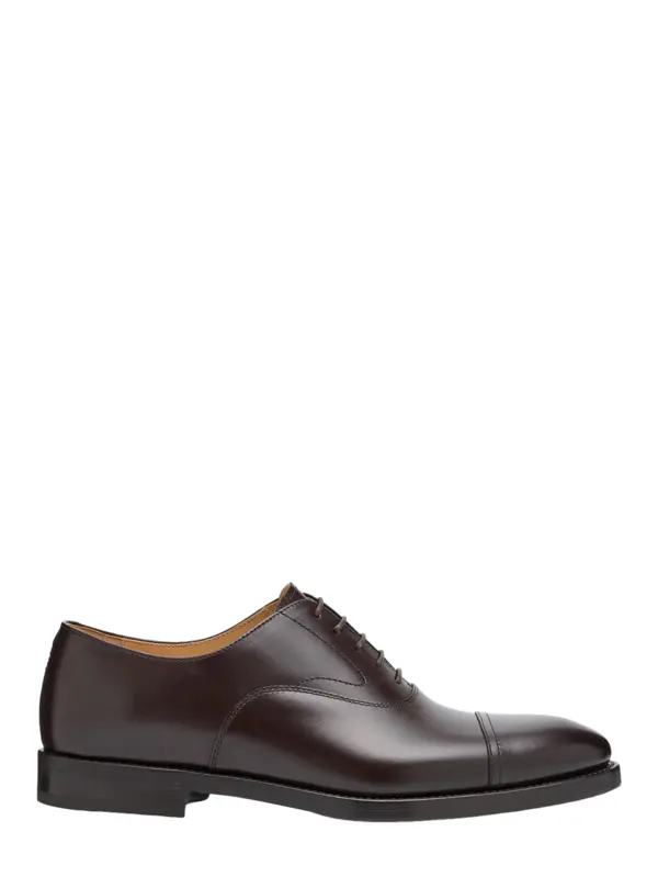 Brunello Cucinelli Calf Leather Cap-toe Oxfords - Dark Brown
