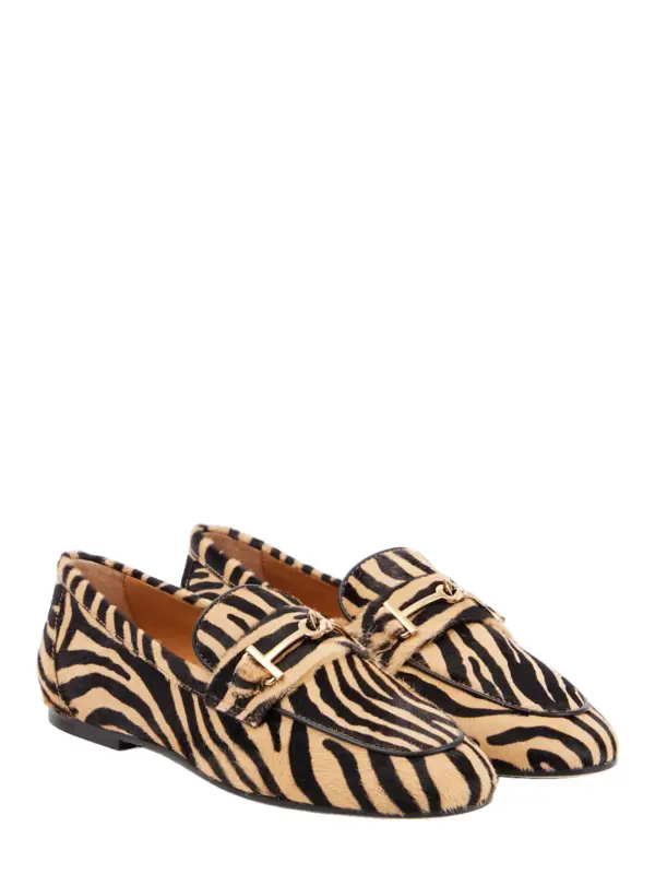 TOD'S T Ring Printed Calf Hair Loafers - Multicoloured