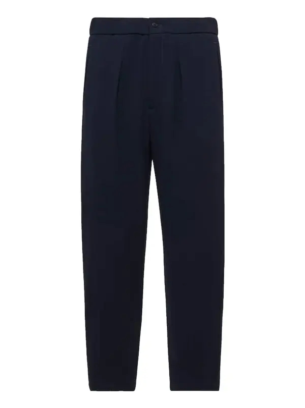Giorgio Armani Straight Leg Wool-blend Trousers - Blue