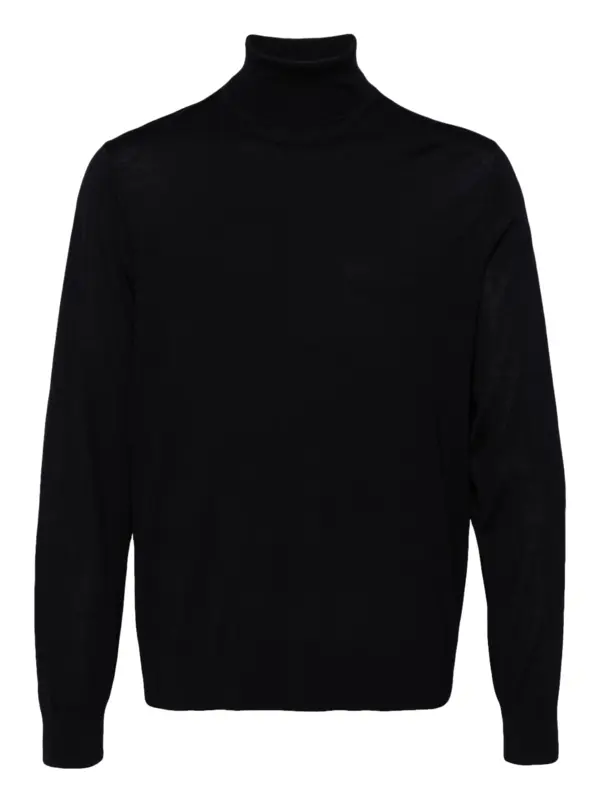 Theory Roll-neck Wool Jumper - Blue