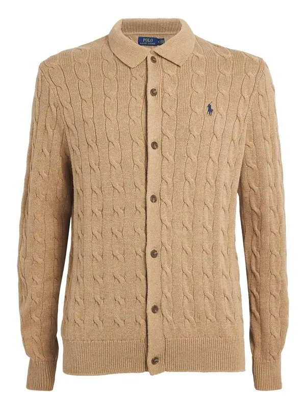 Ralph Lauren Cotton Cable-knit Cardigan - Brown