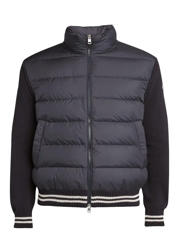 Moncler Padded Zip-up Knit Cardigan - Blue