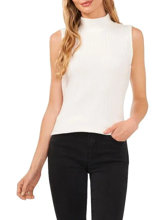 CECE DUPRAZ Mock Neck Ribbed Tank - New Ivory