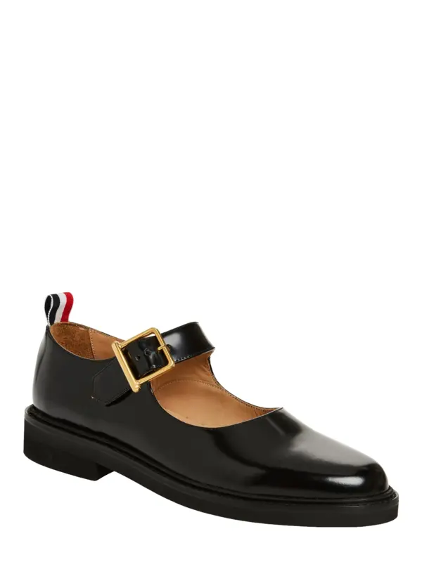 Thom Browne Leather Mary Jane Shoe - Black