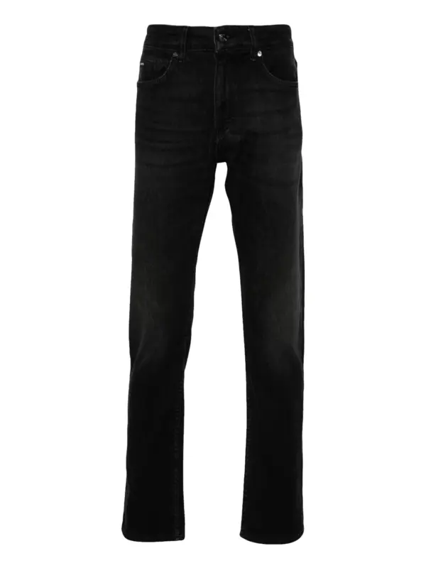 Hugo Boss Mid-rise Slim-fit Jeans - Black