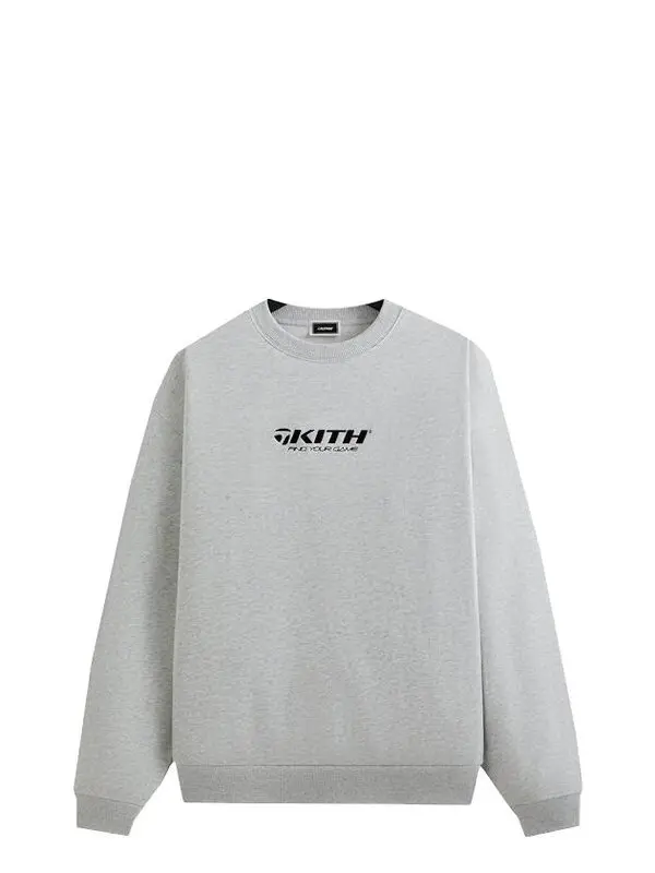 Kith Taylormade Find Your Game Nelson Crewneck Sweatshirt - Light Heather Grey