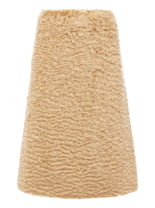 JIL SANDER Mohair And Cotton Skirt - Brown