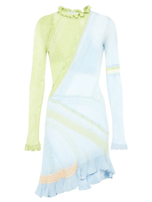ROBERTA EINER Ali Open-knit Mini Dress - Blue