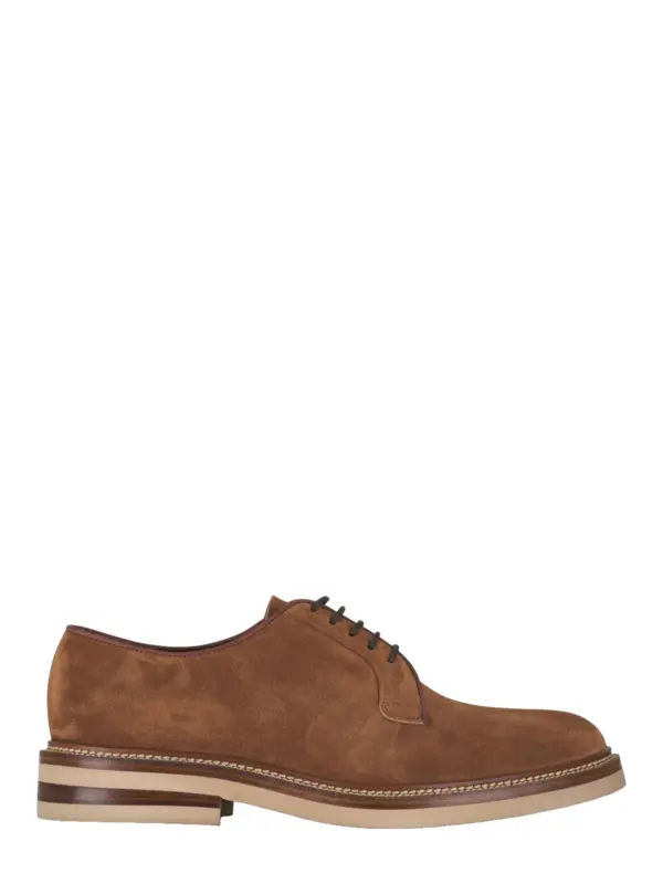 Brunello Cucinelli Suede Derby Shoes - Brown