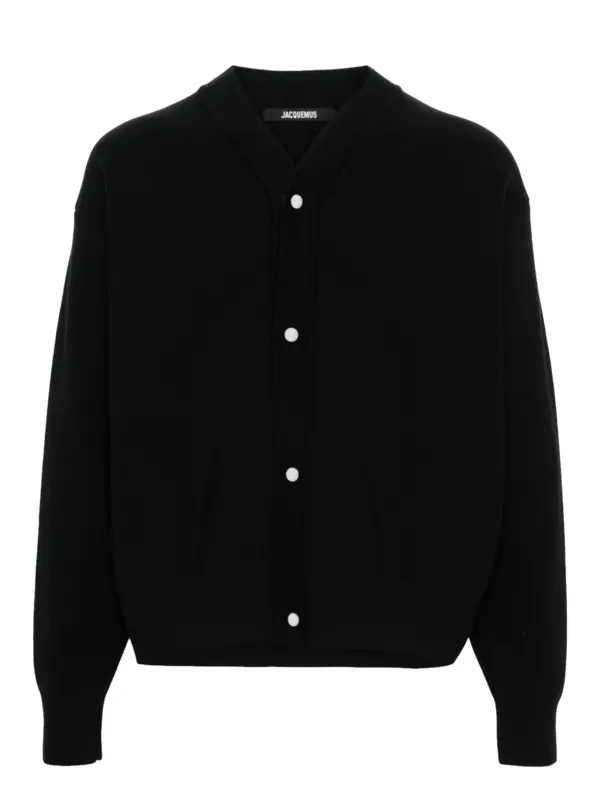 Jacquemus Press-stud Knitted Cardigan - Black