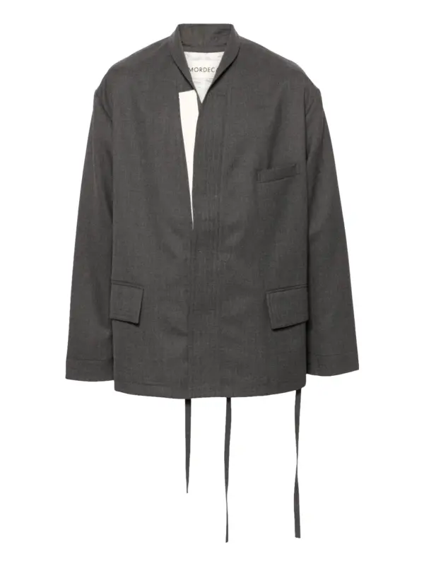 MORDECAI Shawl-lapels Virgin-wool Jacket - Grey