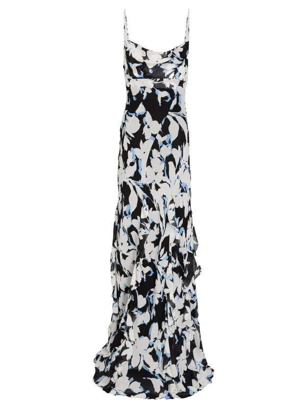 NICHOLAS Printed Silk-georgette Gown - Black